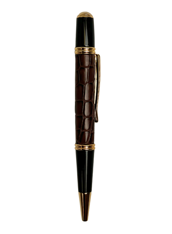 Brown Alligator Wrapped Gatsy Pen | BP847 – hadley.